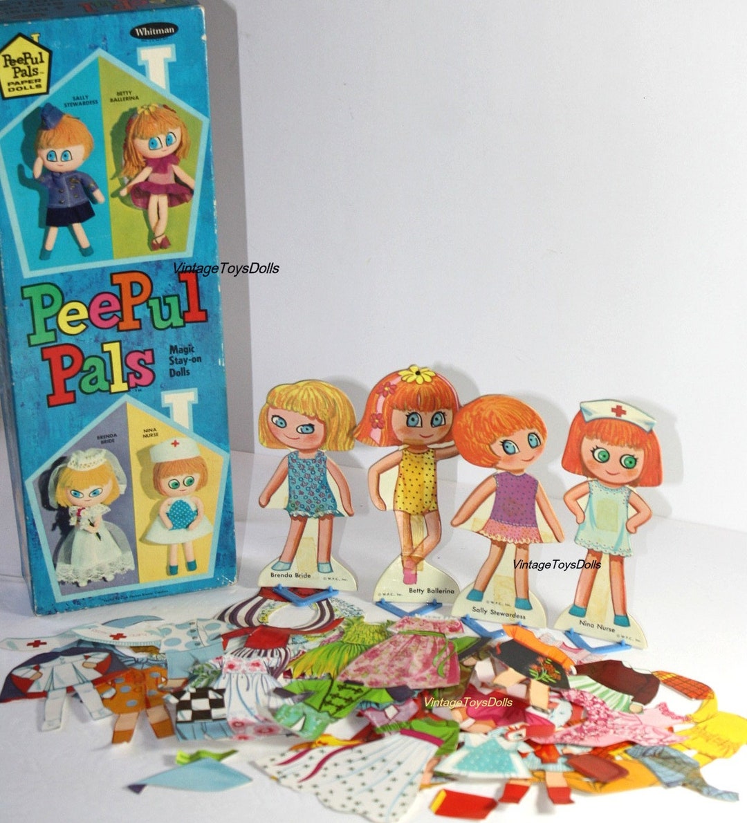 Vintage 1967 Whitman "peepul Pals" Magic Stay-on Paper Dolls Boxed Set ...