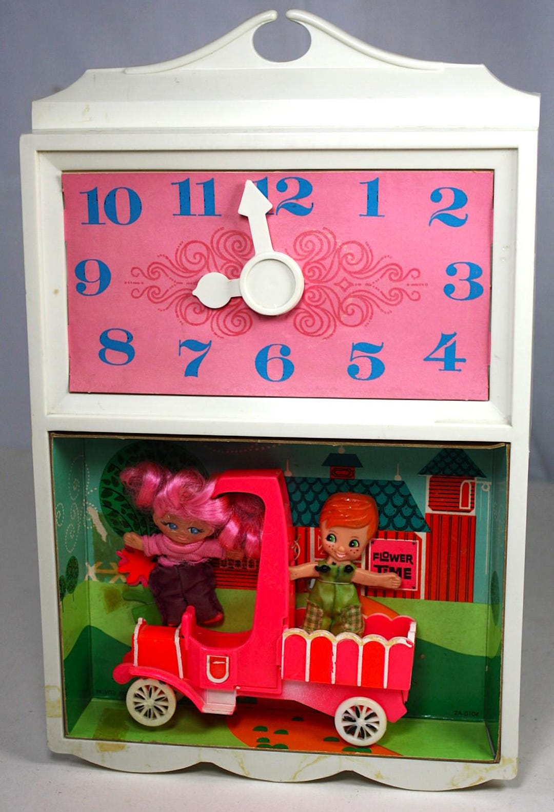 Vintage 1970 Ideal Mini Flatsy Clock "flower Time"...flatsy Dolls! - Etsy