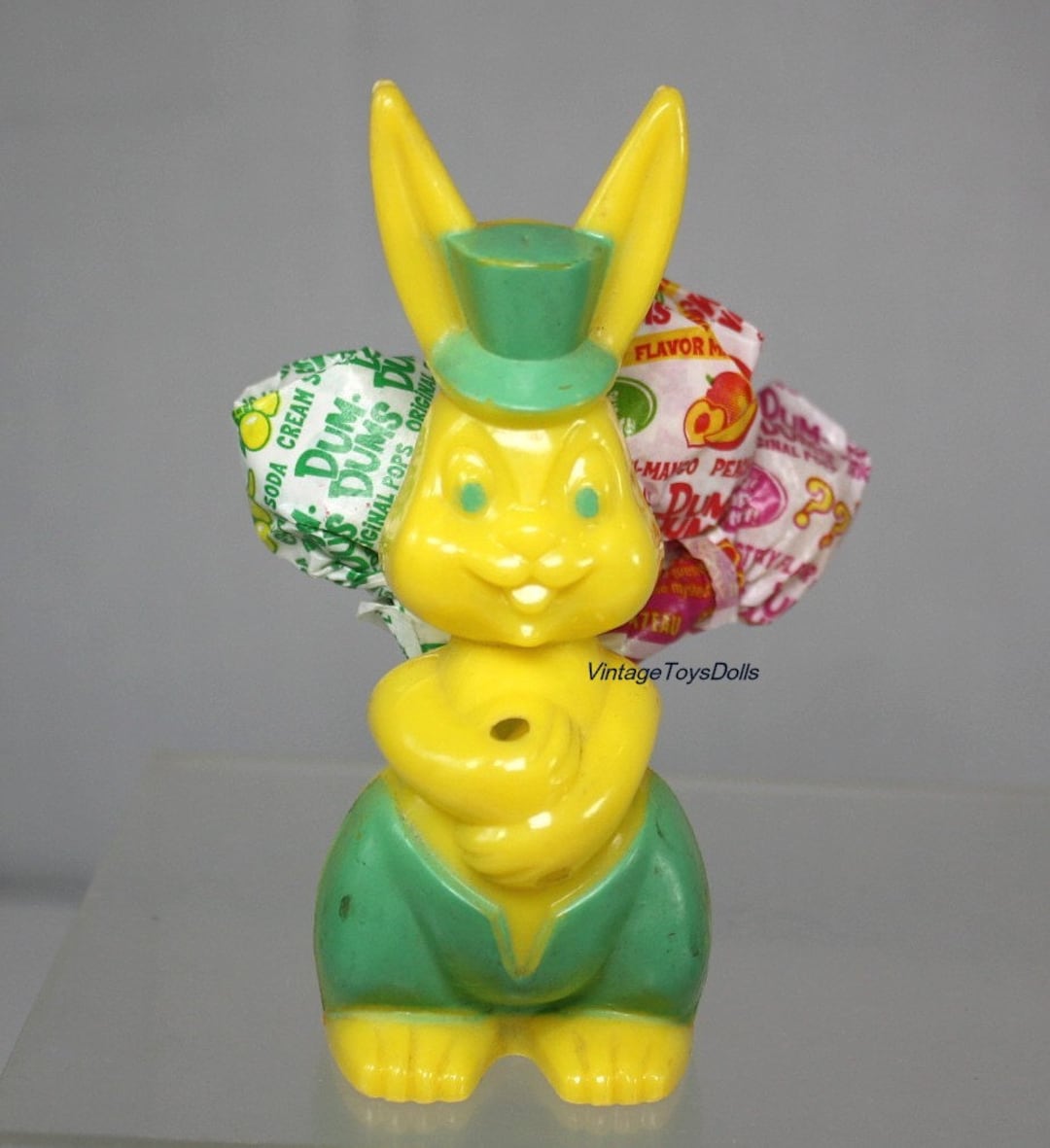 Vintage 1960's Easter Bunny Lollipop Candy Container...unusual Design ...