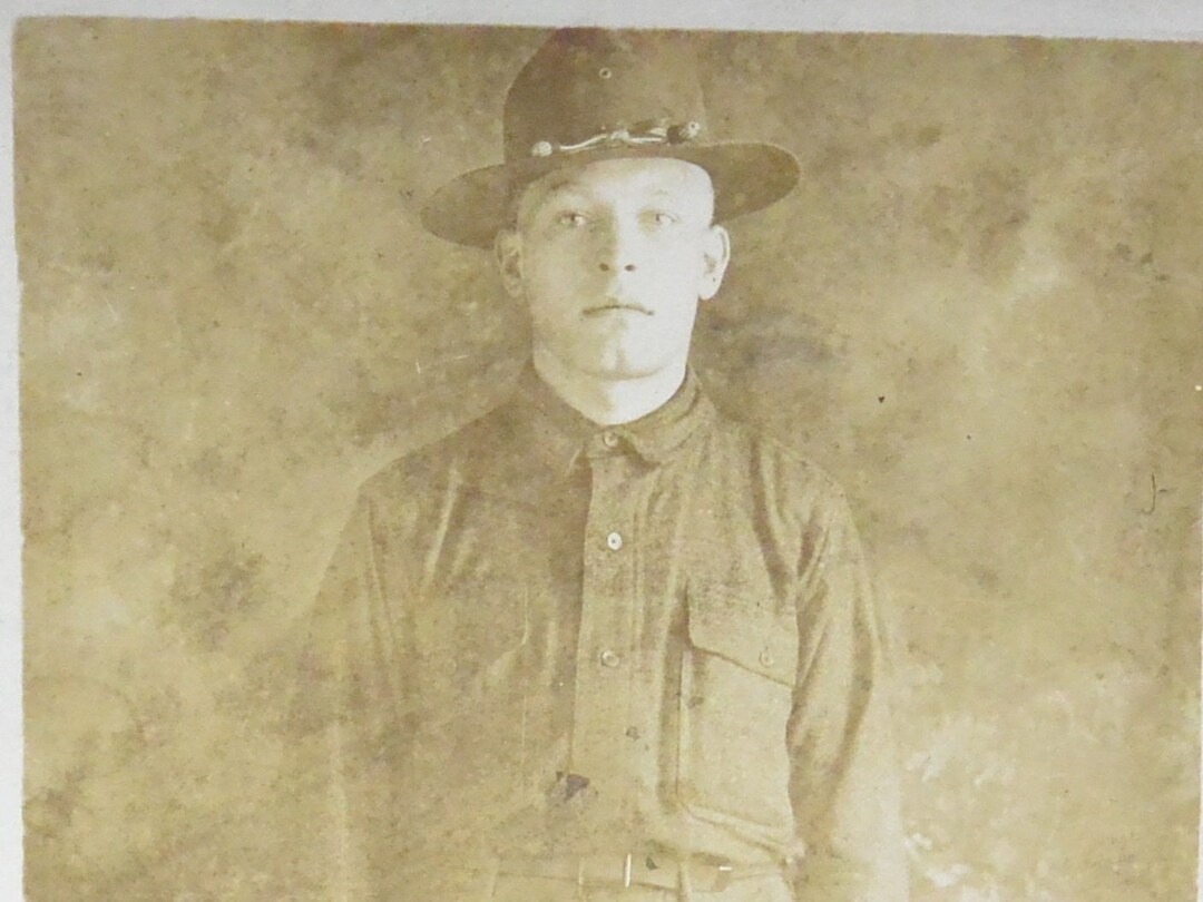 RPPC WWI Era Doughboy Uncirculated Postcard: American Soldier With ...