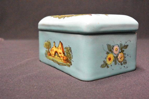 Vintage Italian Ceramic Cigarette Box and Ashtrays; A… - Gem