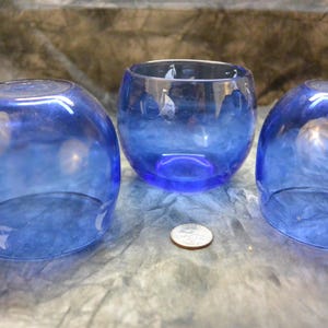 Three HAZEL ATLAS Cobalt Blue Roly Poly Cocktail Glasses; Sailboat ...