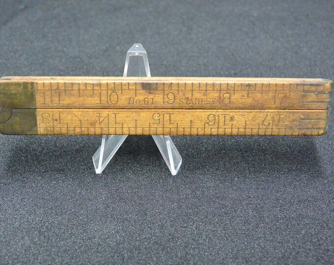 Antique Stanley Rule & Level Co No 61, Fold Out Boxwood and Brass Ruler ...