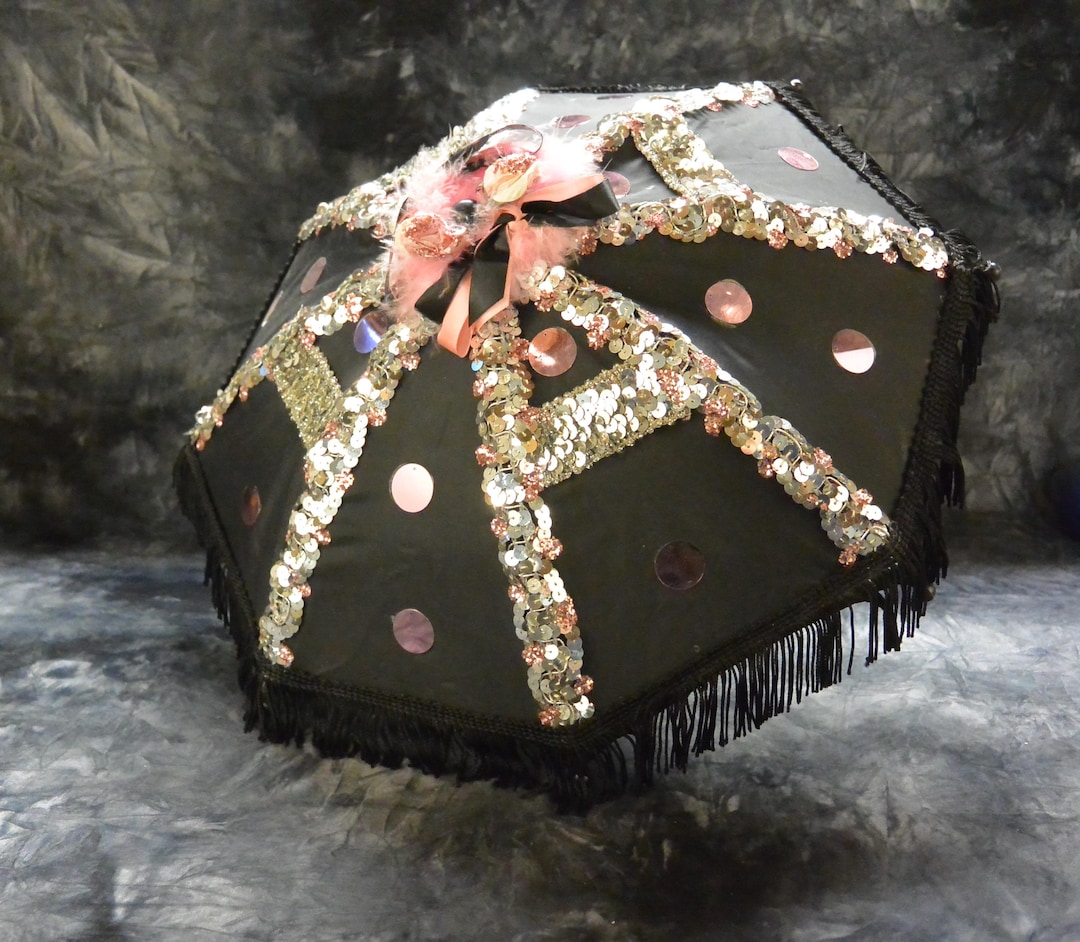 Petite Mardi Gras Second Line Umbrella Parasol; Fringe and Sequins - Etsy