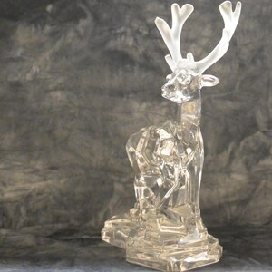 Vintage Crystal Stag Figurine 6.5 - Etsy