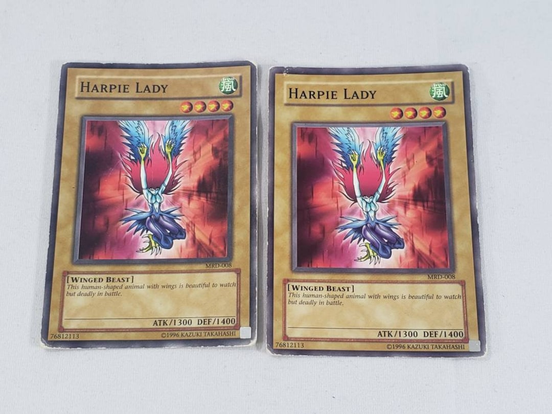 Yu Gi Oh Yugioh Card Lot X2 Harpie Lady Banned Original Art Mrd 008 Heavy Play Condition 54 Etsy