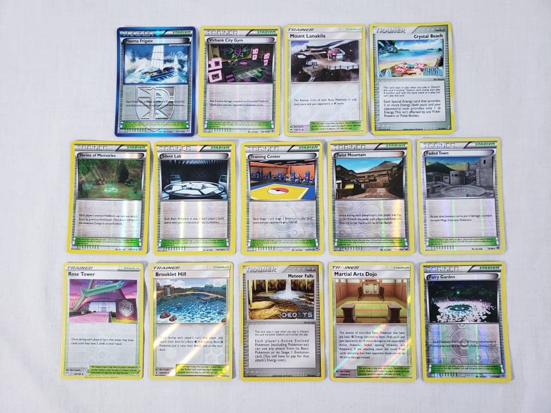 Pokemon Card Lot x14 Reverse Holo Trainer Lot Stadiums - Etsy