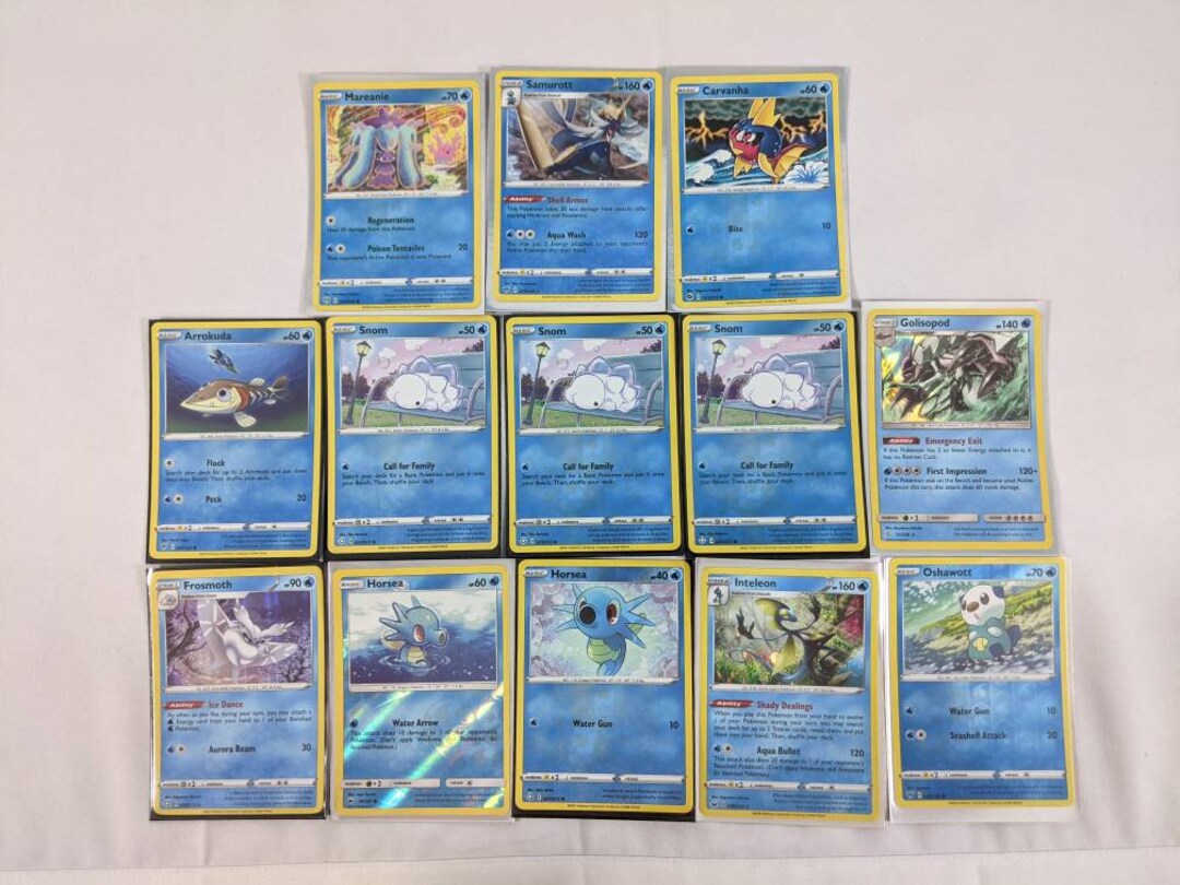 Pokemon Water Type Trading Card Lot x13 Holo Reverse Holo Cards ...