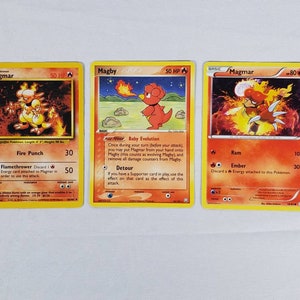 Pokemon Evolution Themed Trading Card Lot x13 Magby & Magmar 371 - Etsy