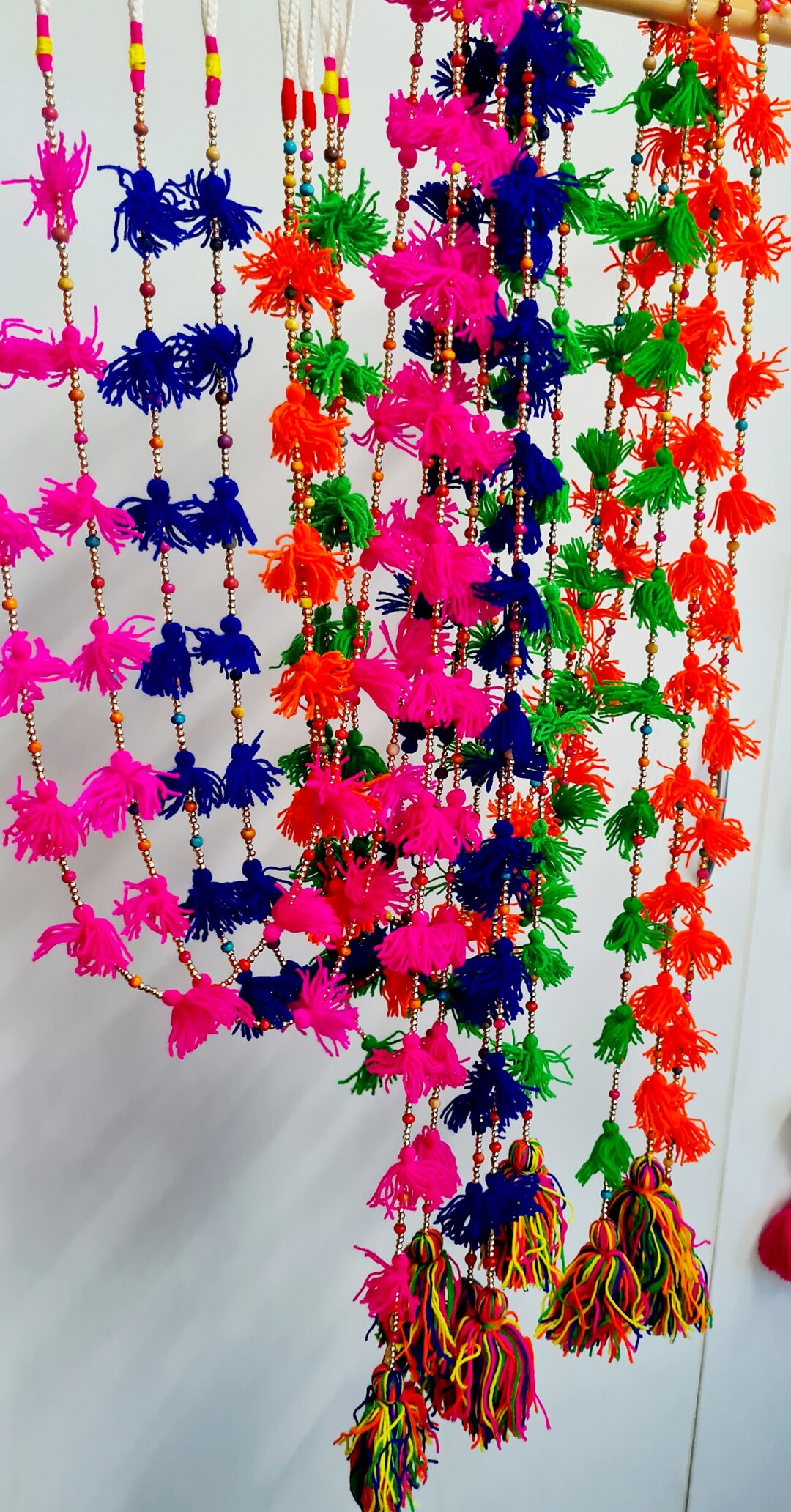 Bohemian Multi Coloured Tassels Decorative Strings, Home Décor Strands ...