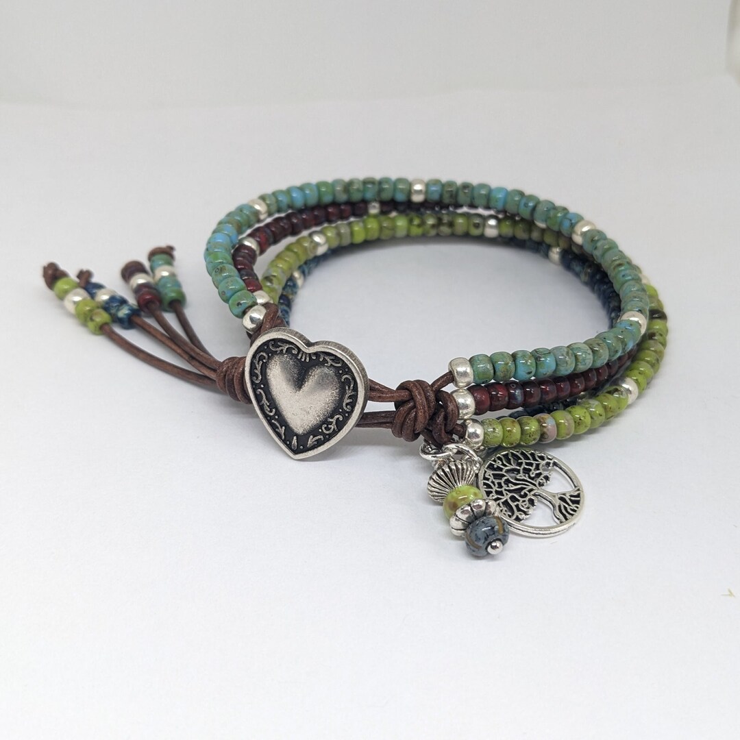 Heart Bracelet, New Design, Multi Strand Seed Bead Wrap, Woman's Gifts ...