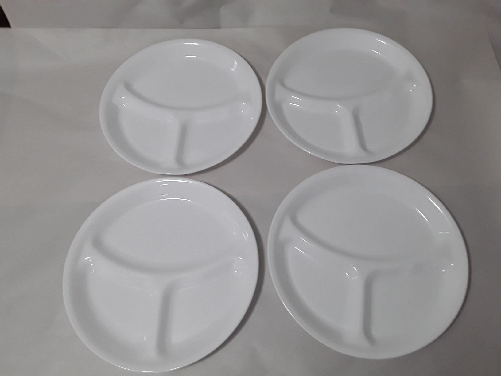 CORELLE 3 Part Divided Plates Larger 10 1/4 USA WHITE Set of 4 - Etsy