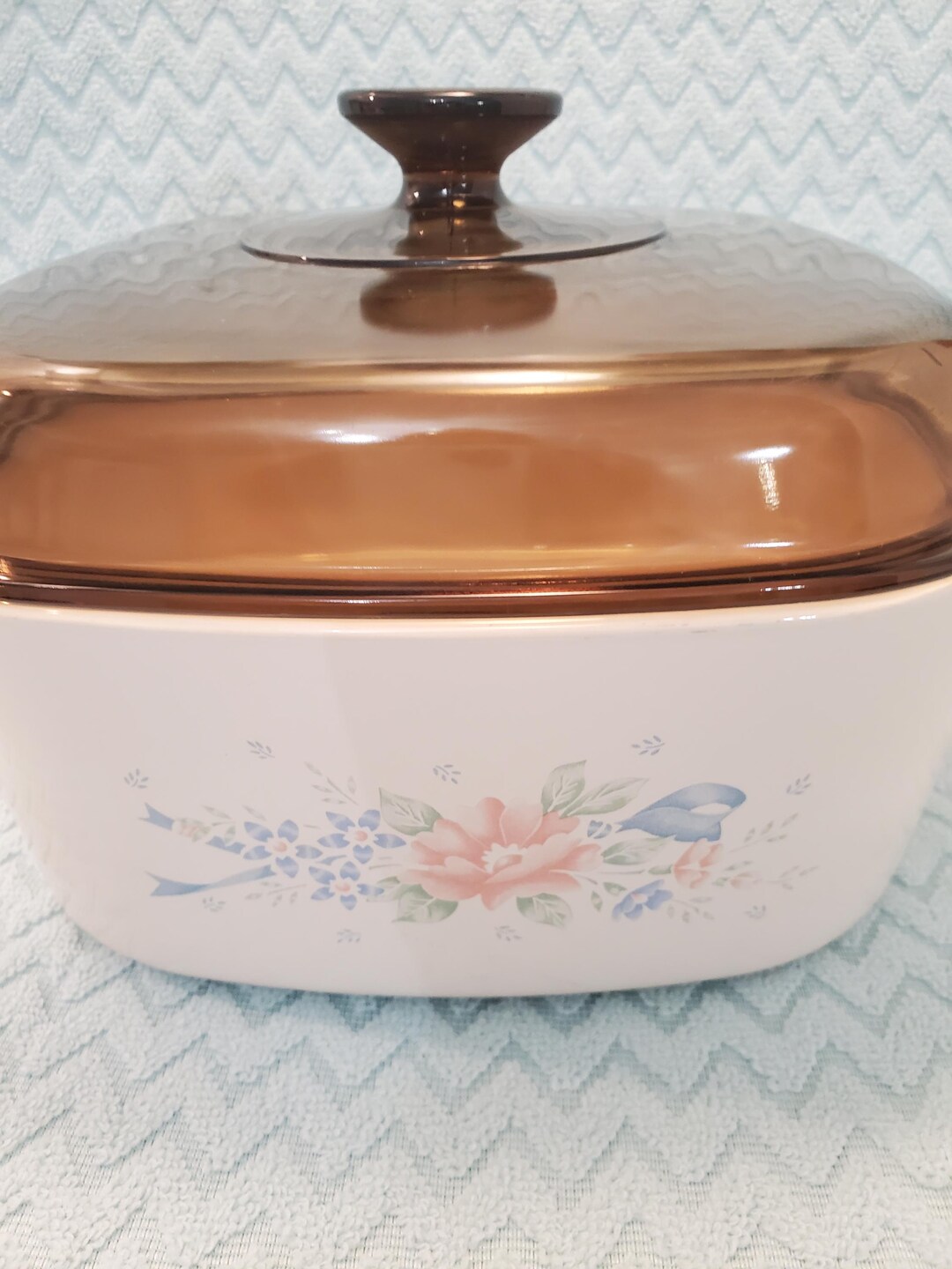 Corning Ware 5 Liter Casserole Dish W/ Pyrex Lid SYMPHONY Pattern A-5-B ...