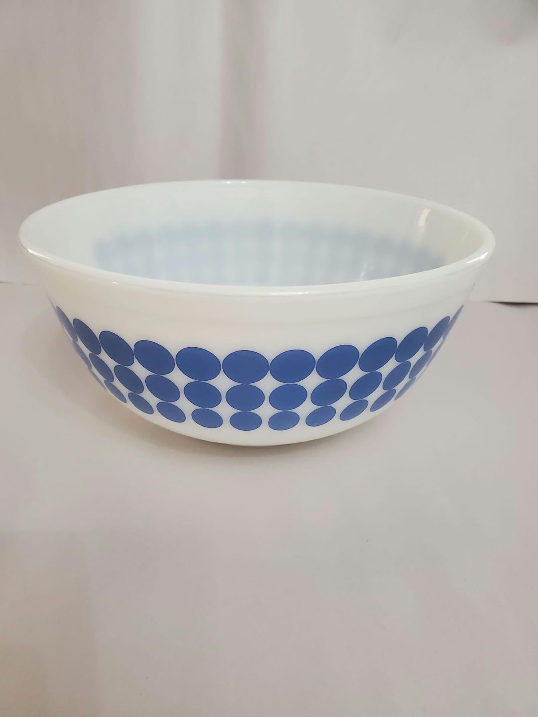 Rare Vintage Pyrex #403 2 1/2 Quart Blue Dot Mixing Bowl *free Shipping ...