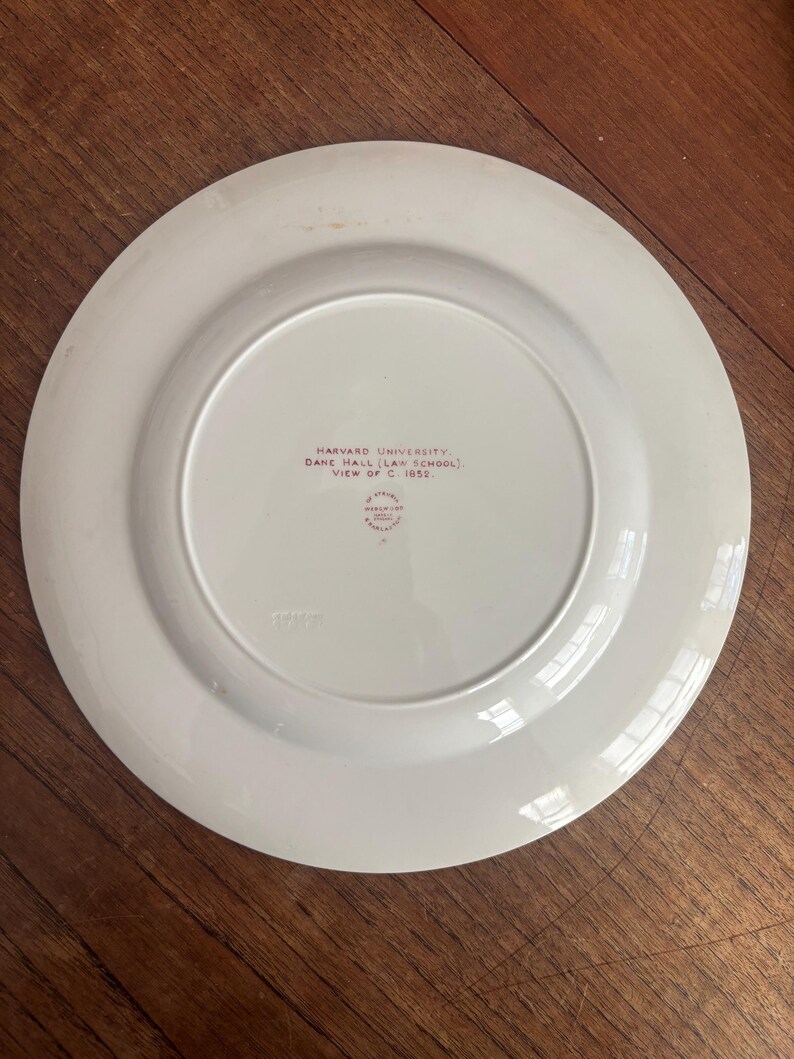 Wedgwood Harvard University Red Transferware Plate Dane Hall (law ...