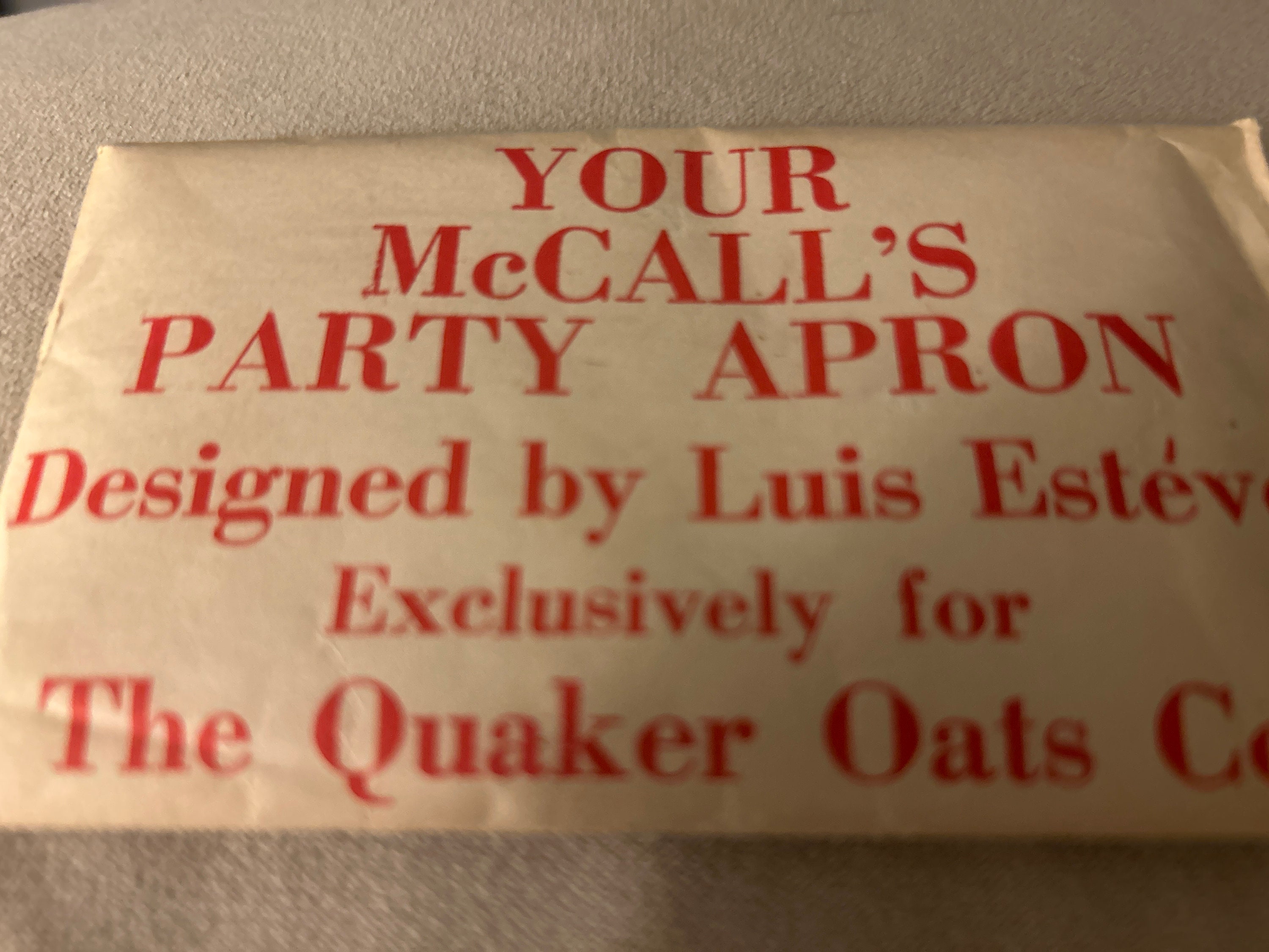 Quaker Oats Advertising Mccall’s Party Apron Pattern - Etsy