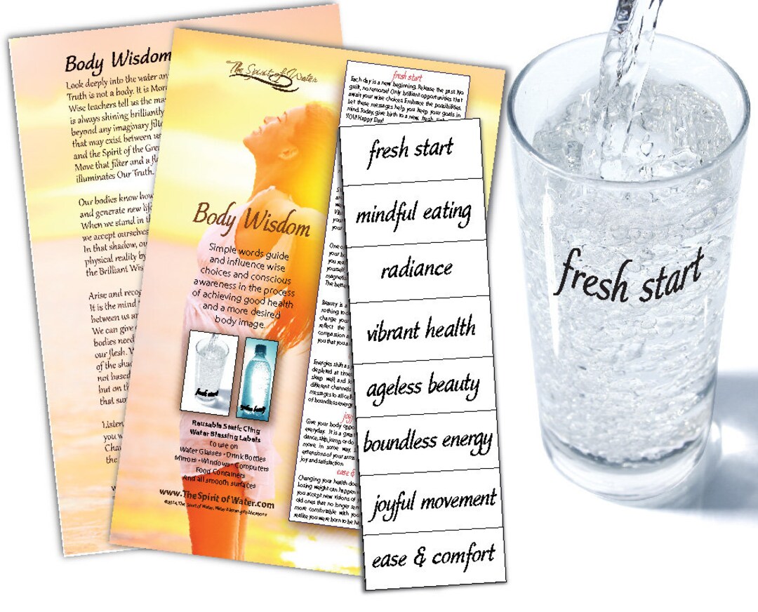 Body Wisdom Water Blessings Labels - Etsy
