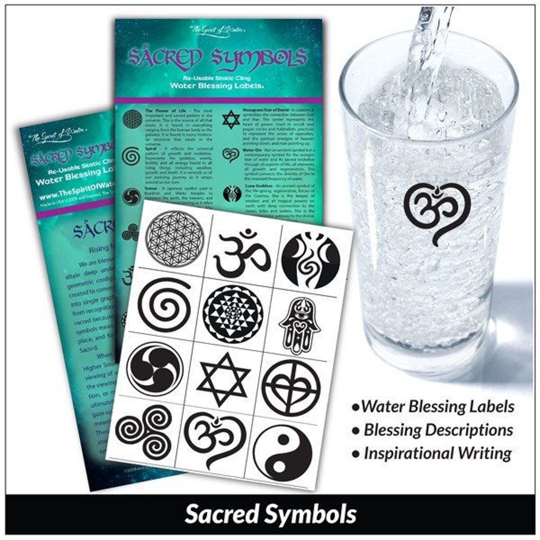 Sacred Symbols Water Blessing Labels - Etsy
