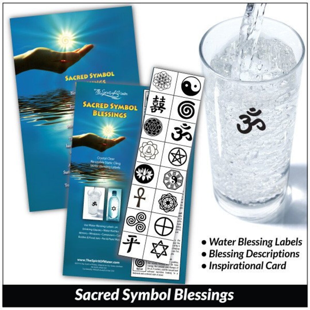 Sacred Symbol Small Water Blessing Labels, Symbols, Static Cling ...