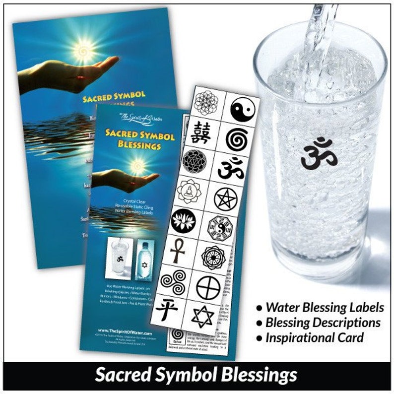 Sacred Symbol Small Water Blessing Labels, Symbols, Static Cling ...