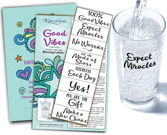 Good Vibes Water Blessing Labels | Etsy