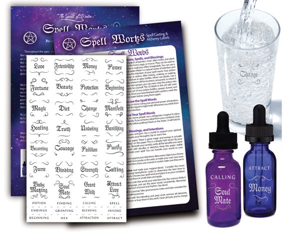 Magic Spell Labels Potion Labels Wishing Labels Blessing - Etsy