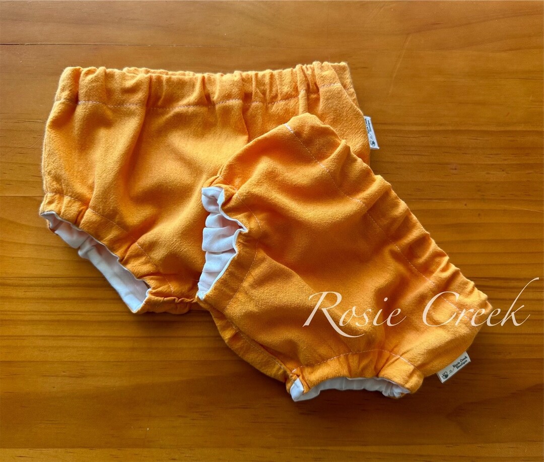 Clementine Orange Linen Bloomers | Bloomer| Diaper Cover | Baby Outfit ...