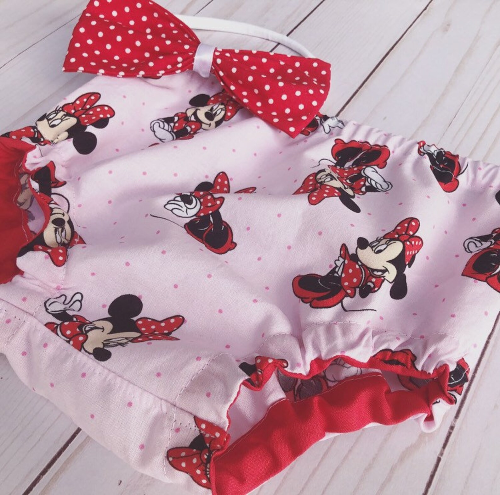 Minnie Mouse Diaper Cover Bloomers Pink Red Minnie Birthday - Etsy