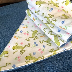 Frog | Flannel Burp Cloths | Frog Set of Burp Rags | Burp Rags| Spit ...