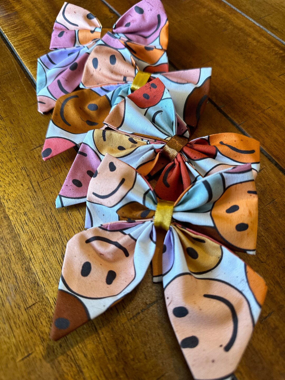 Retro Smiley Face Hair Bow Clips | Girl Hair Bows | Summer Girl Hair ...
