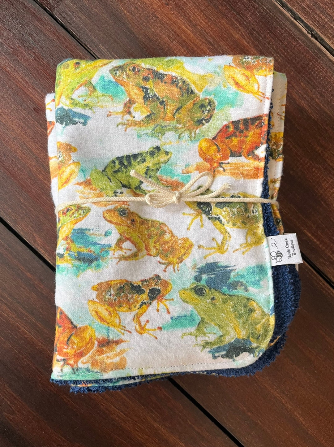 Frog Flannel Burp Cloths Frog Set of Burp Rags Burp Rags Spit Cloths ...