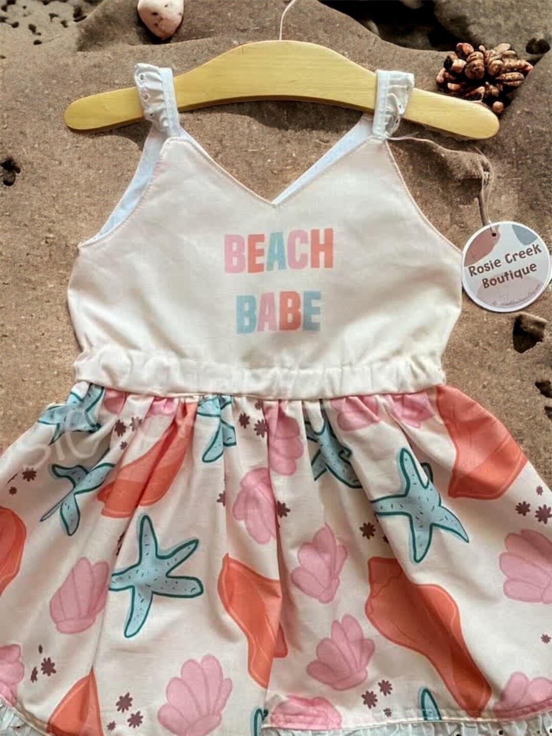 12 Month Beach Babe Toddler Summer Dress | Seashell Twirl Dress ...