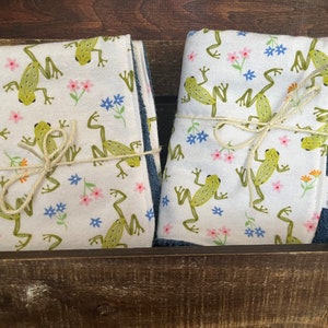 Frog | Flannel Burp Cloths | Frog Set of Burp Rags | Burp Rags| Spit ...