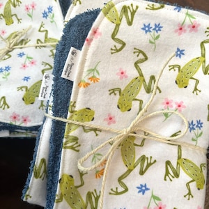 Frog | Flannel Burp Cloths | Frog Set of Burp Rags | Burp Rags| Spit ...