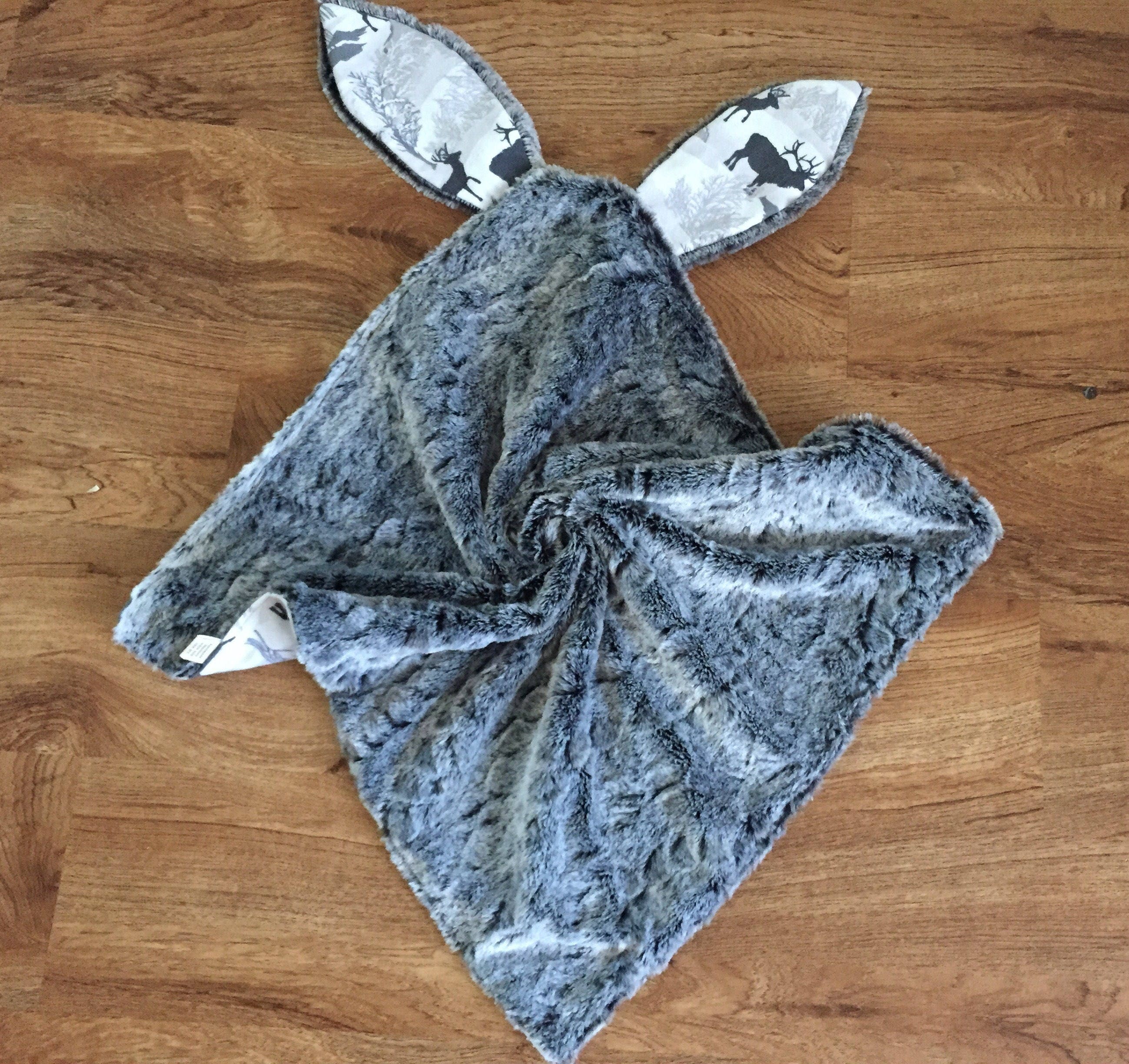 Bunny Ear Baby Blanket Bunny Lovey Blankie Faux Fur | Etsy