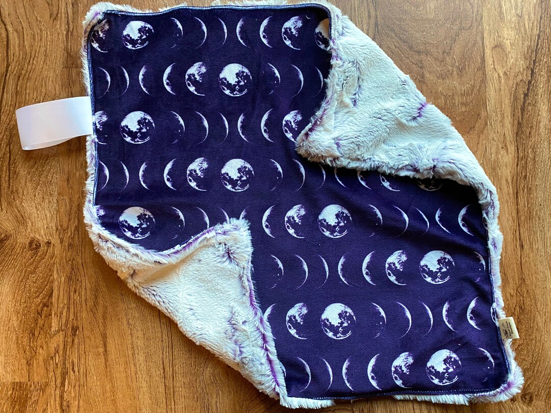 Moon Phase Lovey Baby Blanket | Lovey Blankie | Minky Fur Soft Keepsake ...