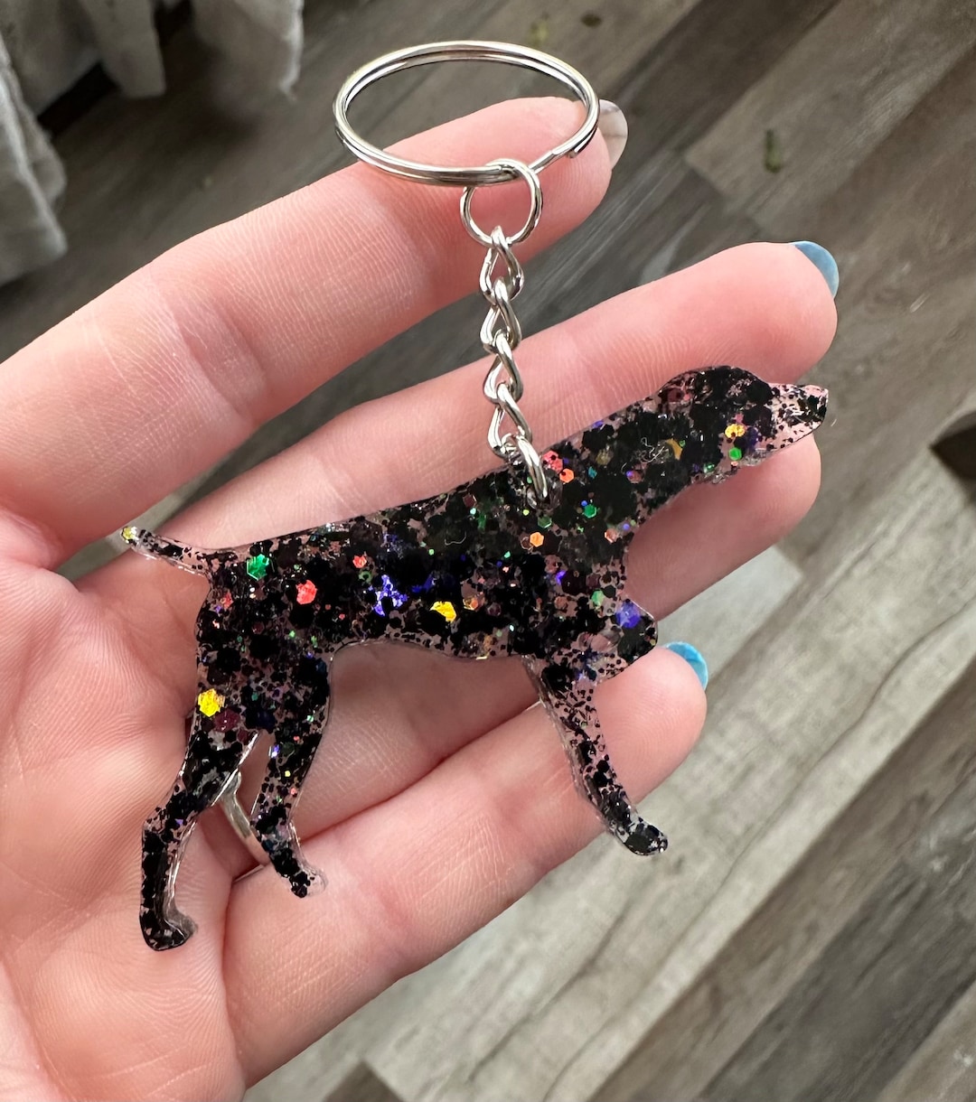 Carnival Sparkle German Shorthair Pointer Keychain | Dog Key Chain ...