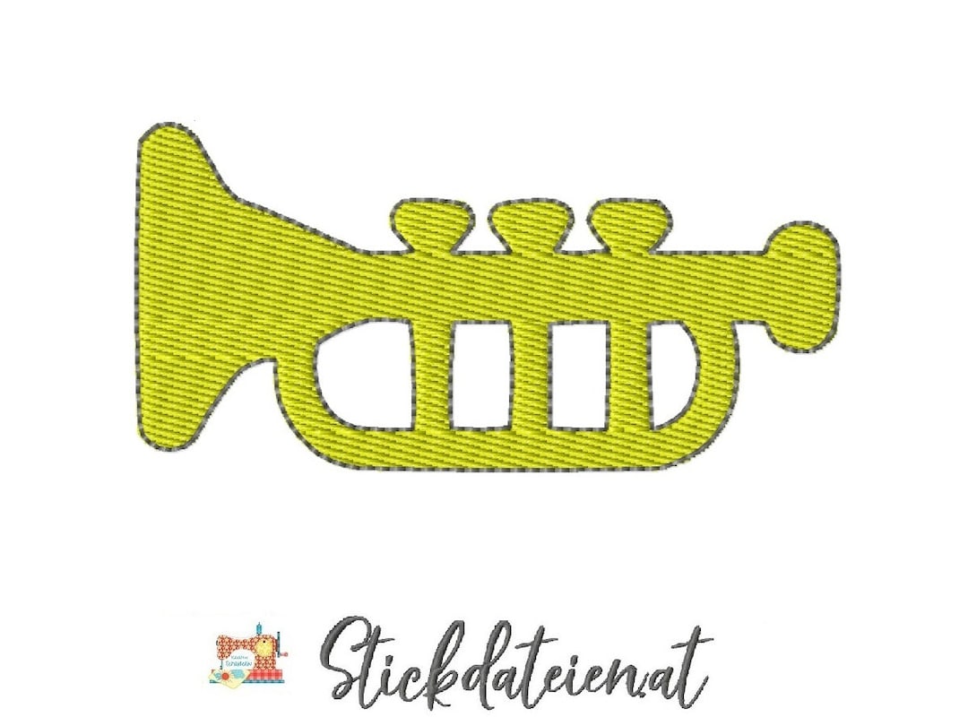 Trumpet Embroidery Design, Musical Instrument Embroidery Pattern ...
