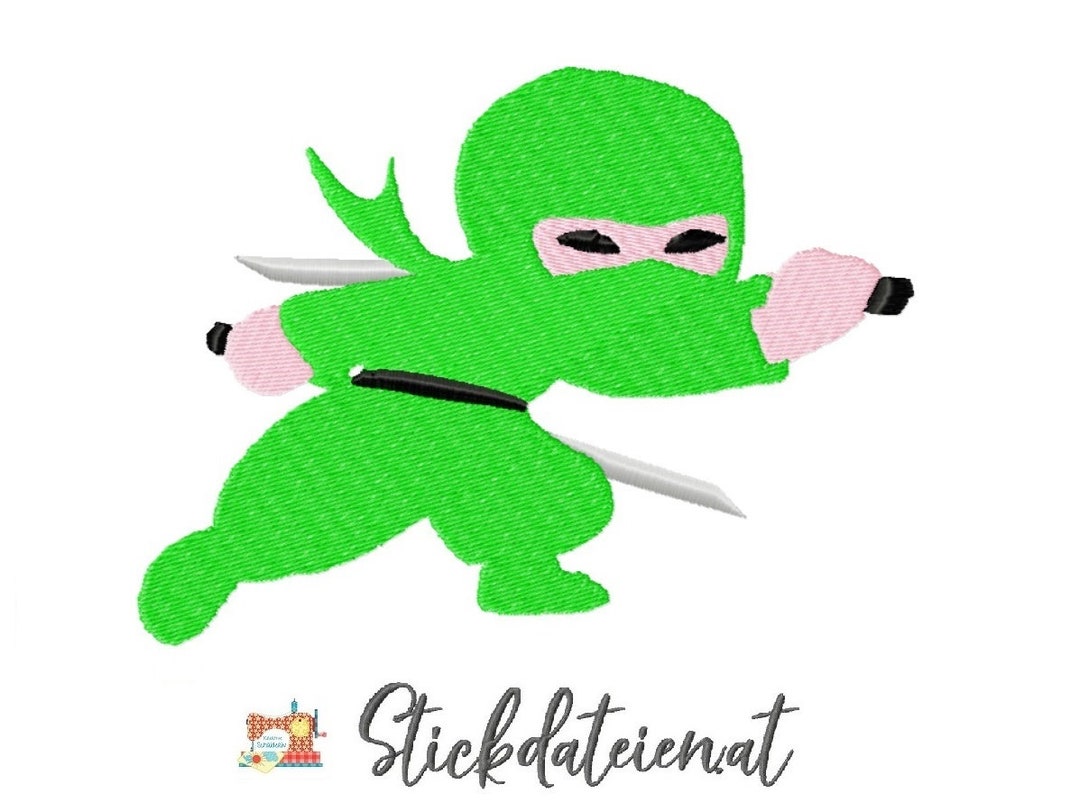 Embroidery File Ninja, Embroidery File in 4 Sizes, Children's Motif ...