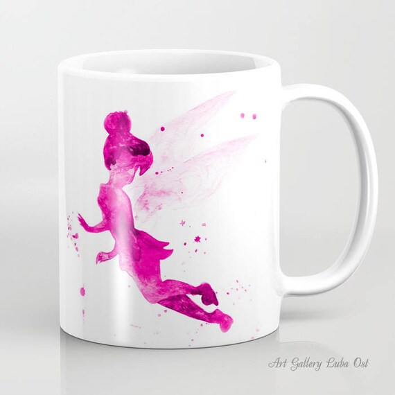 Tinker Bell Pink Mug Watercolor Tea Mug Art Nice Gift - Etsy