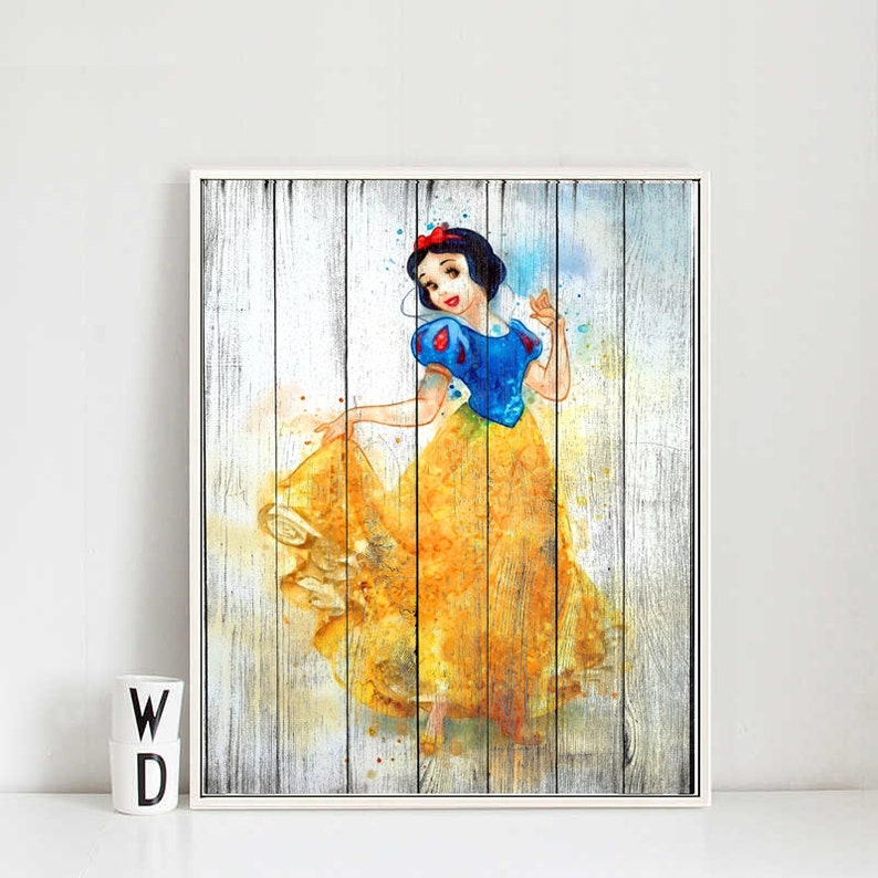 Snow White Colorful Watercolor Art Print Disney Art With - Etsy
