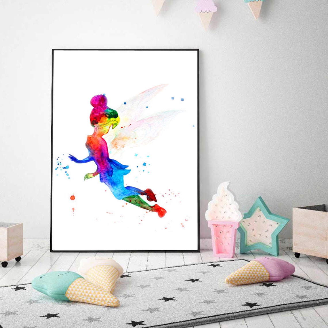 Tinker Bell Art Print Disney Watercolor Print Disney - Etsy