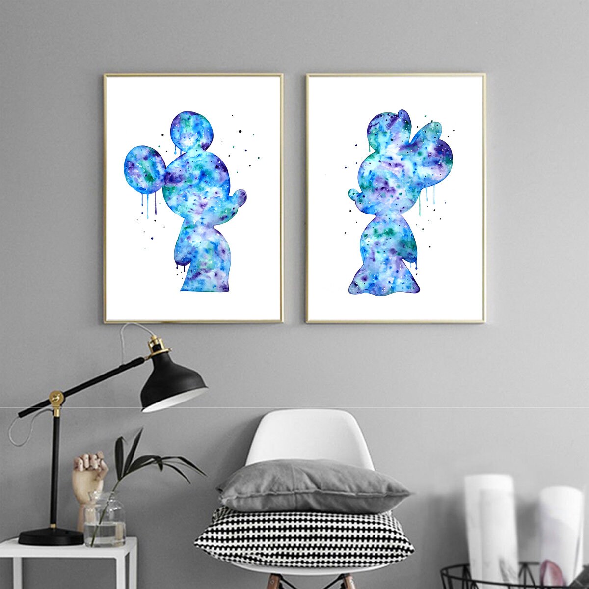 Mickey and Minnie Mouse Blue Sky Art Prints Disney Posters - Etsy Singapore