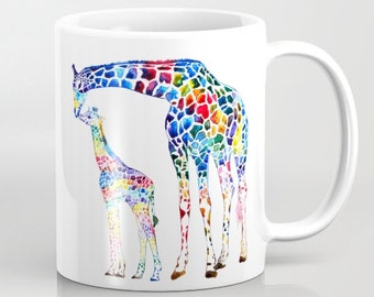 Giraffe Mug Watercolor Tea Mug Art Print Nice Gift | Etsy