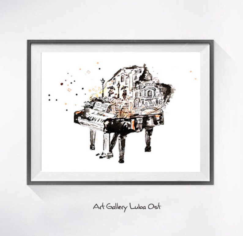 Watercolor Piano Print of My Original Painting Musical - Etsy