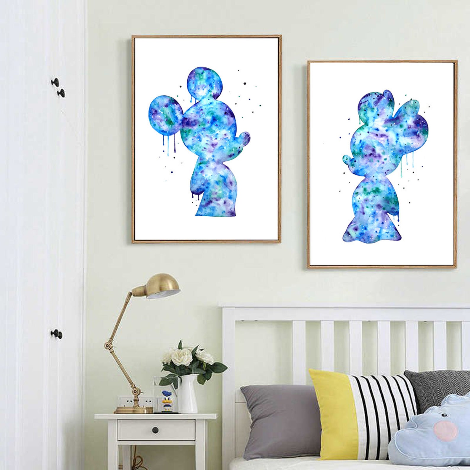 Mickey and Minnie Mouse Blue Sky Art Prints Disney Posters - Etsy Singapore