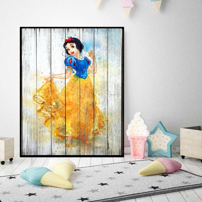 Snow White Colorful Watercolor Art Print Disney Art With - Etsy