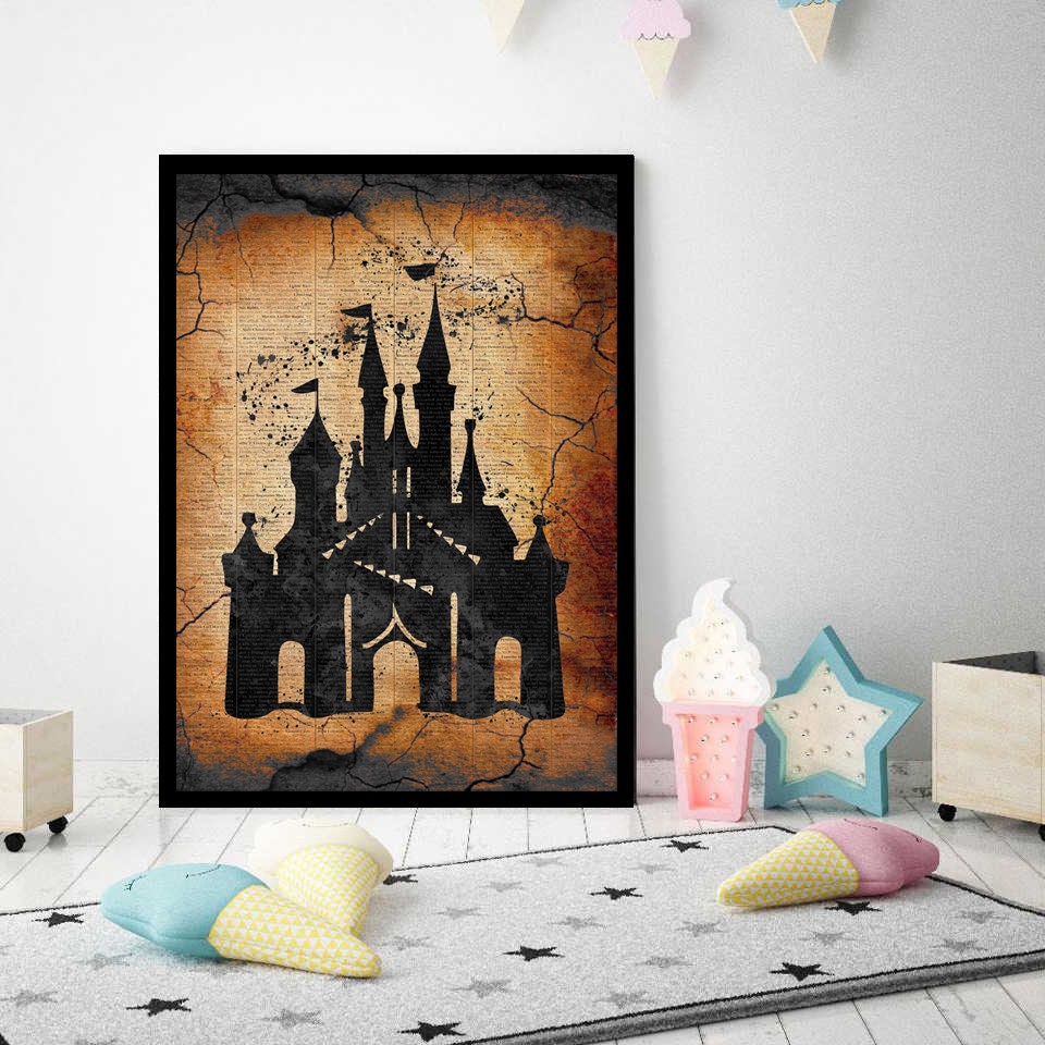 Cinderella Castle Vintage Art Disney Watercolor Art Print - Etsy