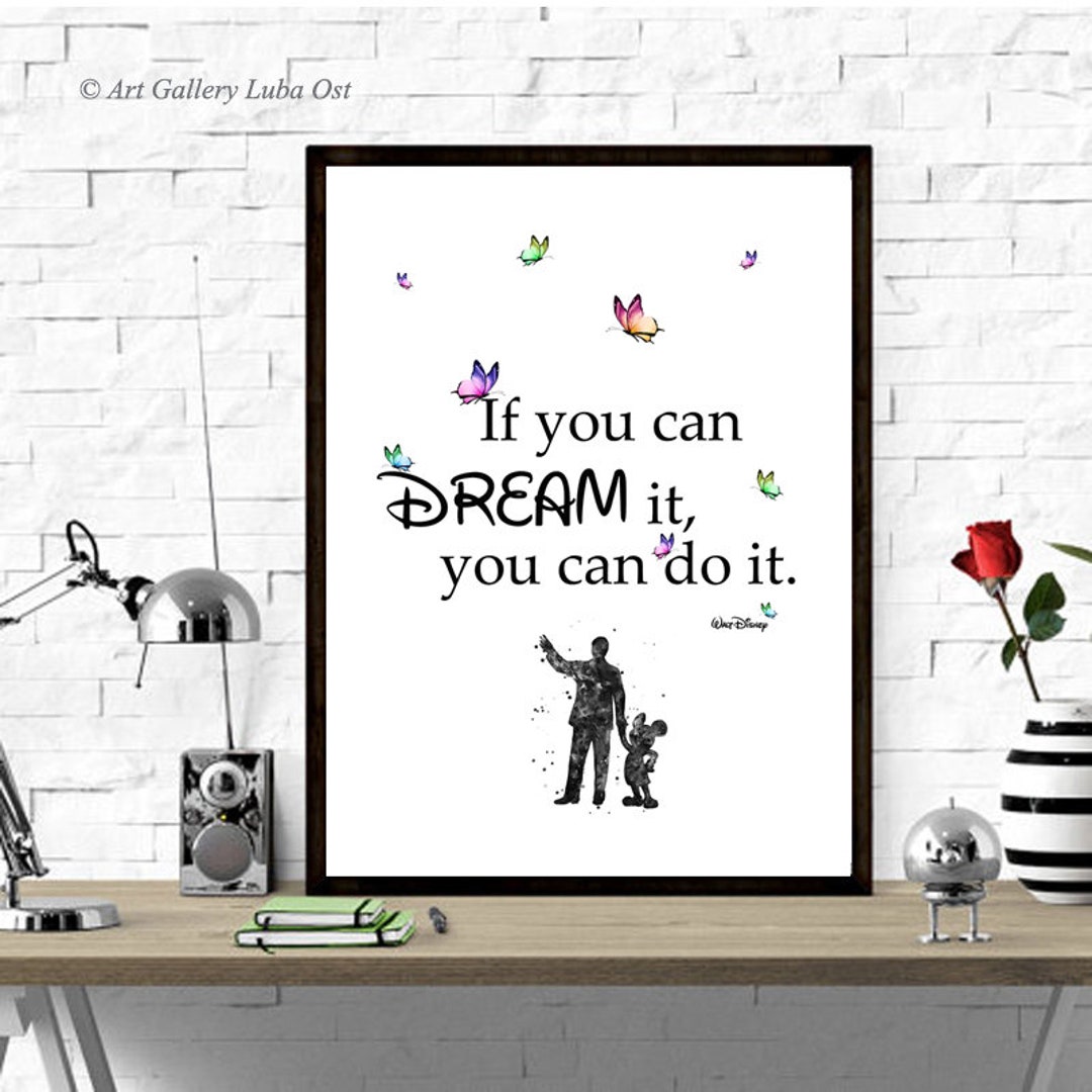 Mickey Mouse and Walt Disney Print Mickey Mouse With Butterflies Disney ...