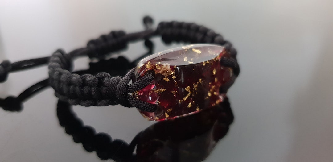 Orgone Orgonite Bracelet, Powerful Garnet With 24k Gold Programmed and ...